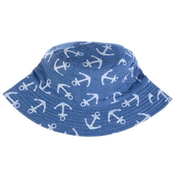 Accessories | Mens Anchor Mid Blue 10 Cotton Bucket Hat Nwt | Poshmark